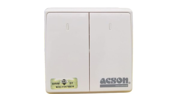 EASI SWITCH ACSON AS021 2 GANG 1 WAY 16AX 250V
