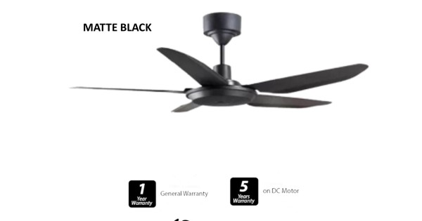 CEILING FAN DEKA KRONOS F5DC-5B-BK C/W RC 56" BLACK 14 SPEEDS