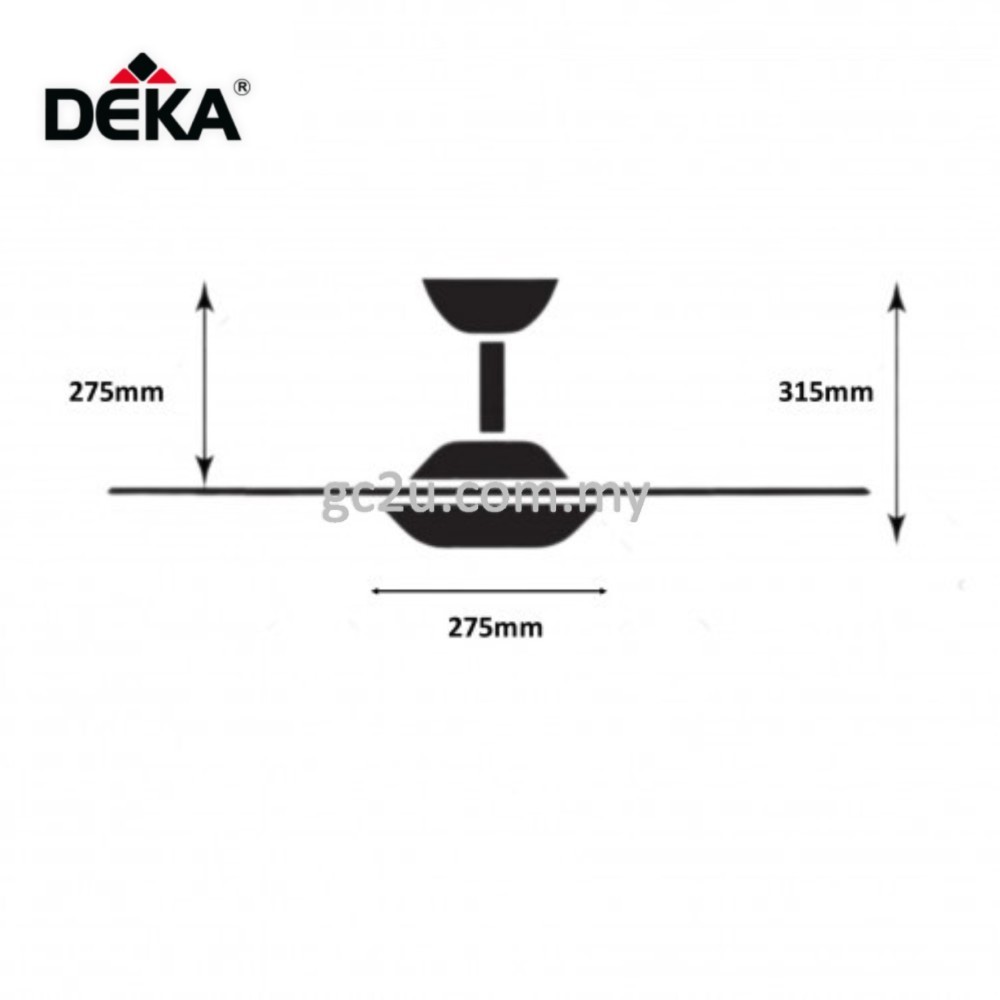 CEILING FAN DEKA KRONOS F5DC-5B-BK C/W RC 56" BLACK 14 SPEEDS