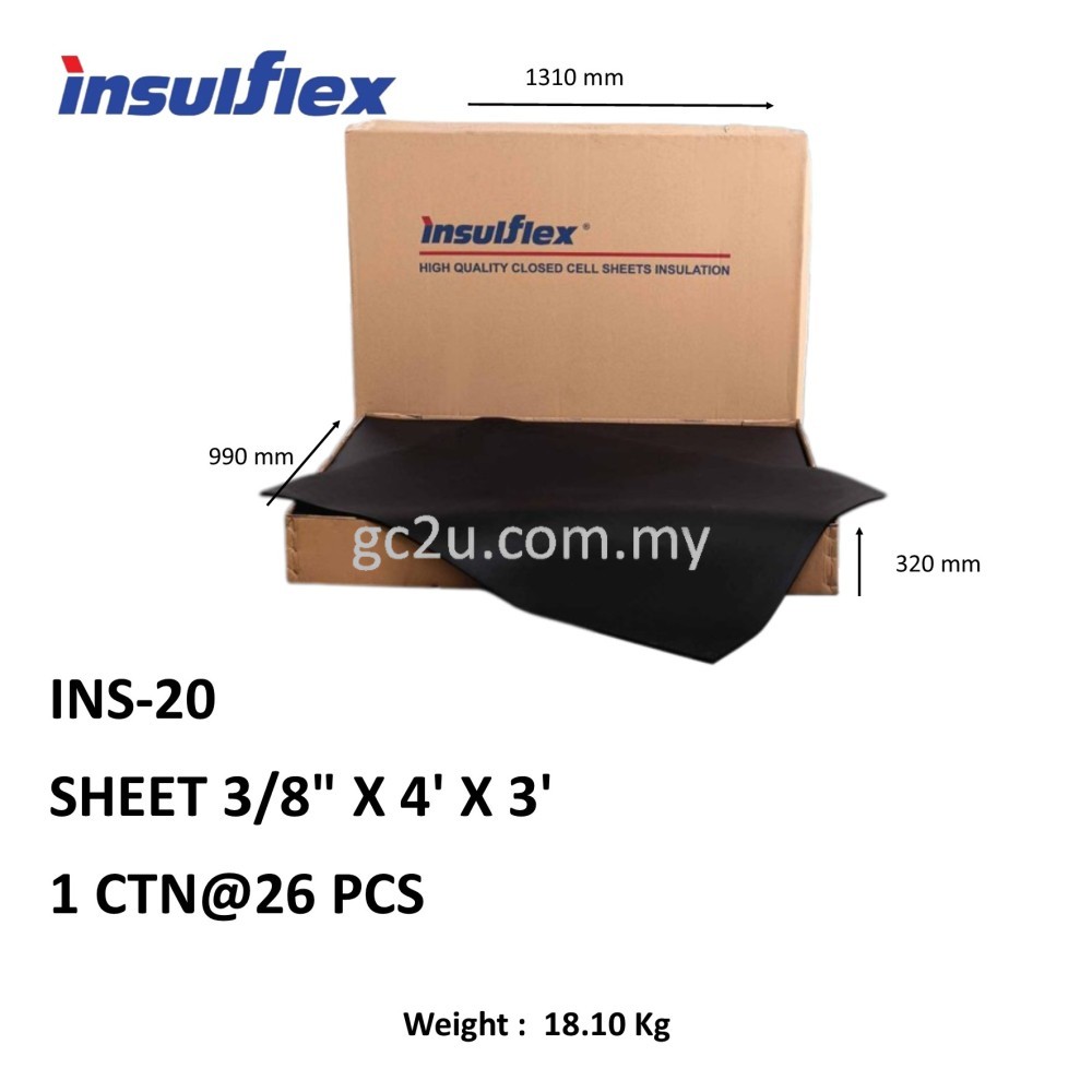 INSULATION SHEET 1/2" X 4'X 3' (INSULFLEX)