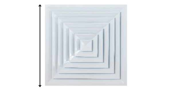 GRILLE 4 WAY DIFUSSER C/W COLLER 2 X 2 (SUPPLY GRILLE)