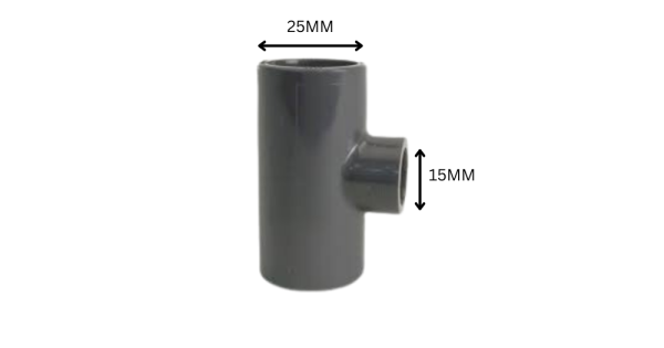 TEE REDUCER PVC 25MM X 15MM
