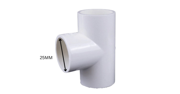 TEE PVC (25MM) WHITE
